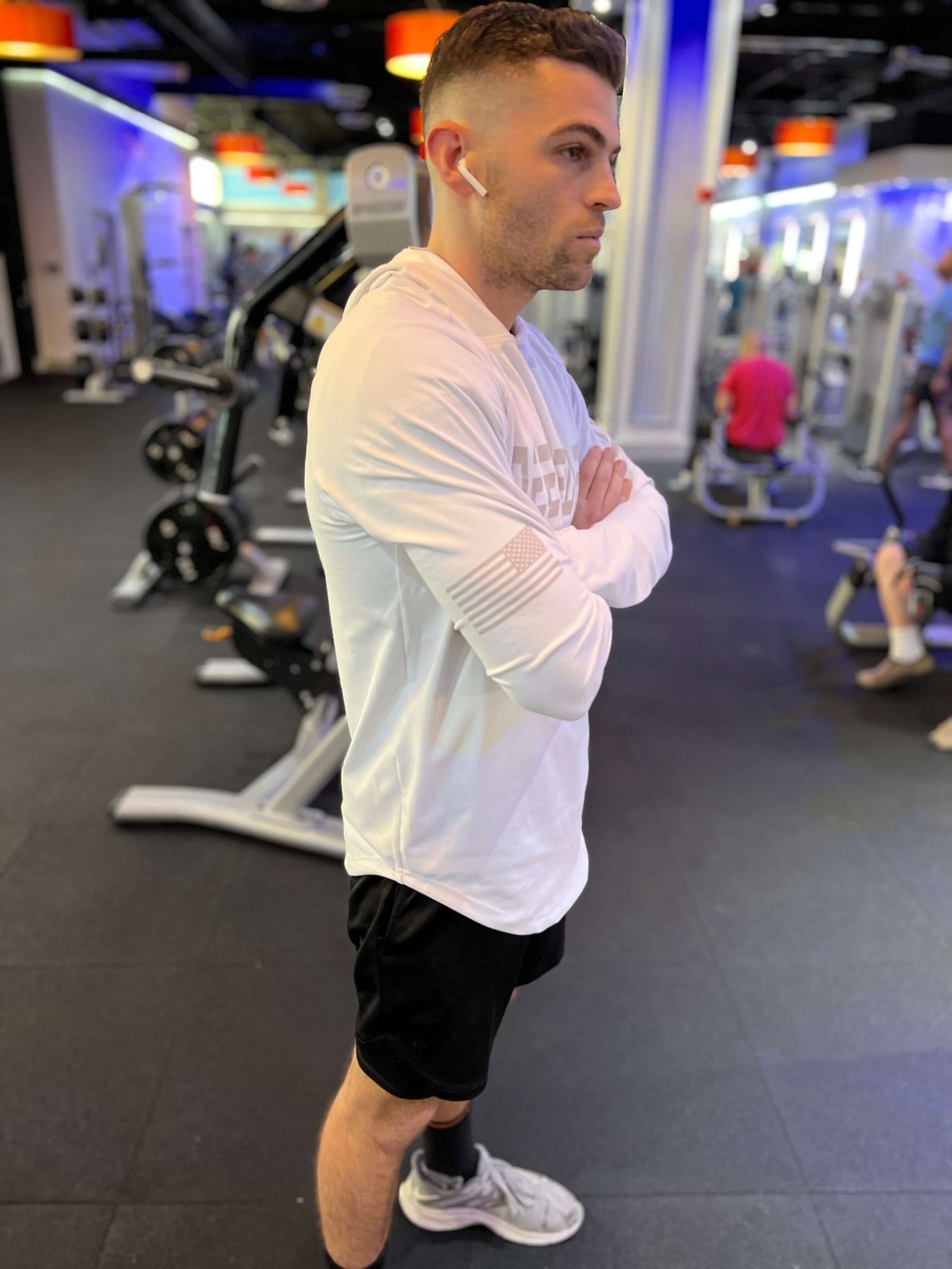 white polyester nylon hoodie for gym